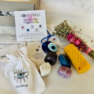 Anxiety Relief Crystal Kit, Mental Health Gift Box, Depression Gift Box ...