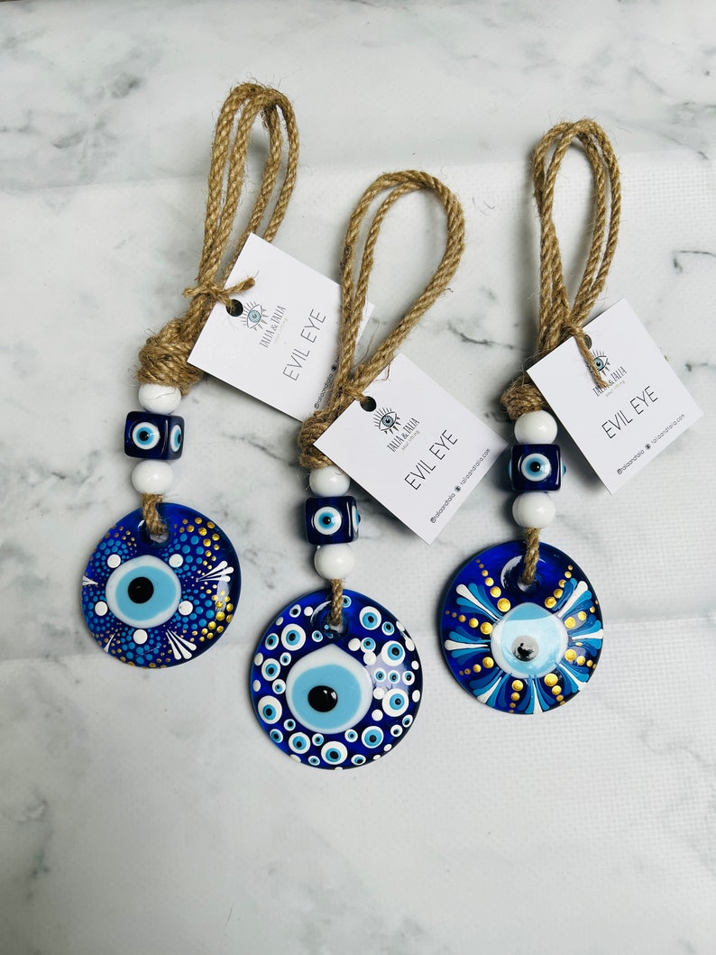 Hand Painted Evil Eye Wall Hanging House Protection Home - Etsy