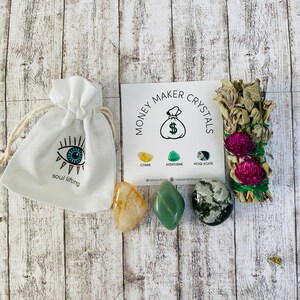Money Crystals Set, Crystals for Manifesting Money, Abundance Crystals ...
