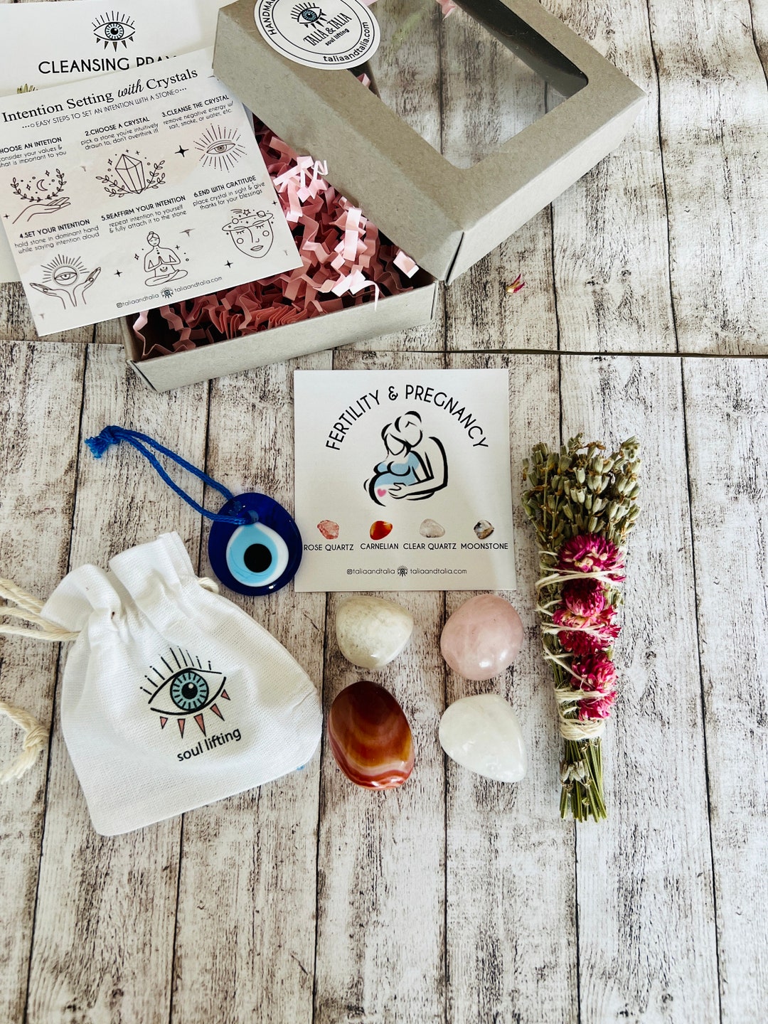 Fertility Crystals Set, Pregnancy Crystals Set, Pregnancy Boost Stones ...