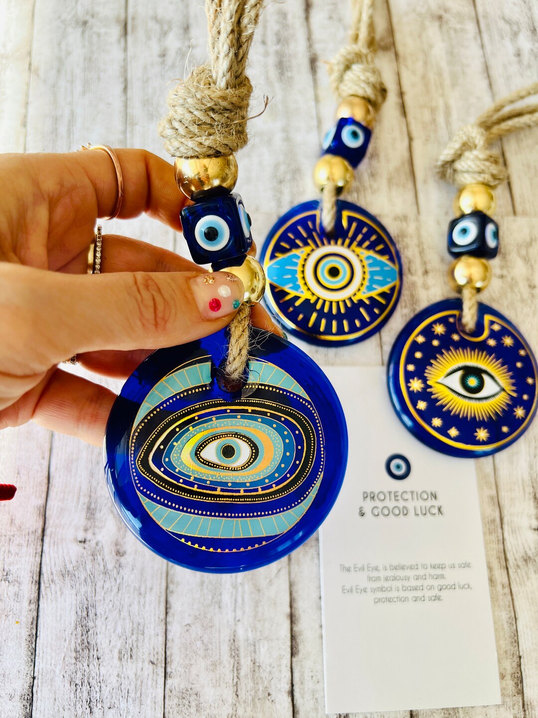 Evil Eye Wall Hanging,glass Evil Eye Wall Charm,home Decor, Home Gift ...