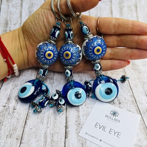 Evil Eye Keychain, Lucky Evil Eye Keychain, Evil Eye Key Ring - Bag ...
