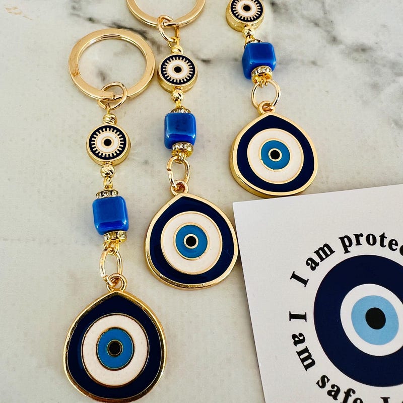 Turkish Evil Eye Keyring - Etsy