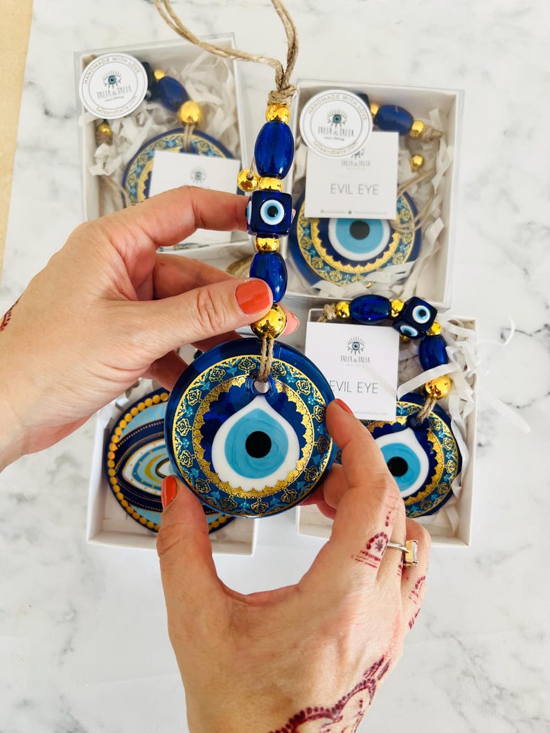 Evil Eye Wall Hanging, Handmade Glass Nazar Boncugu, Protection Charm ...