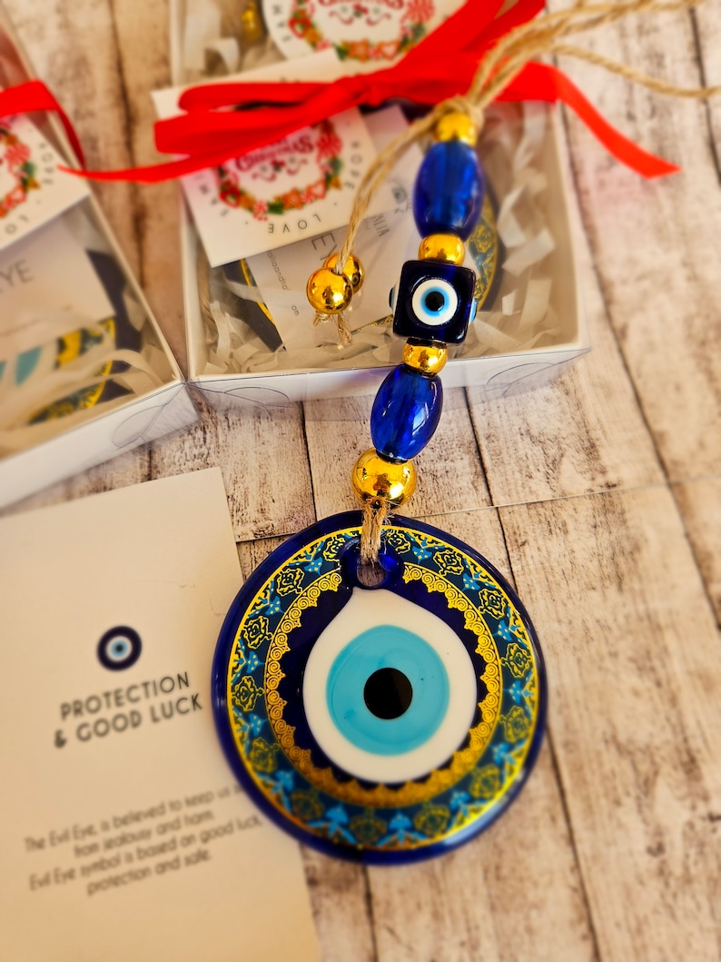 Evil Eye Wall Hanging, Handmade Glass Nazar Boncugu, Protection Charm ...