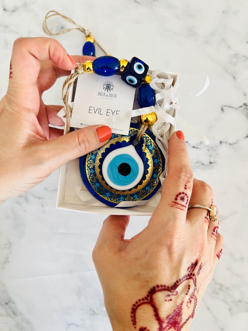Evil Eye Wall Hanging, Handmade Glass Nazar Boncugu, Protection Charm ...