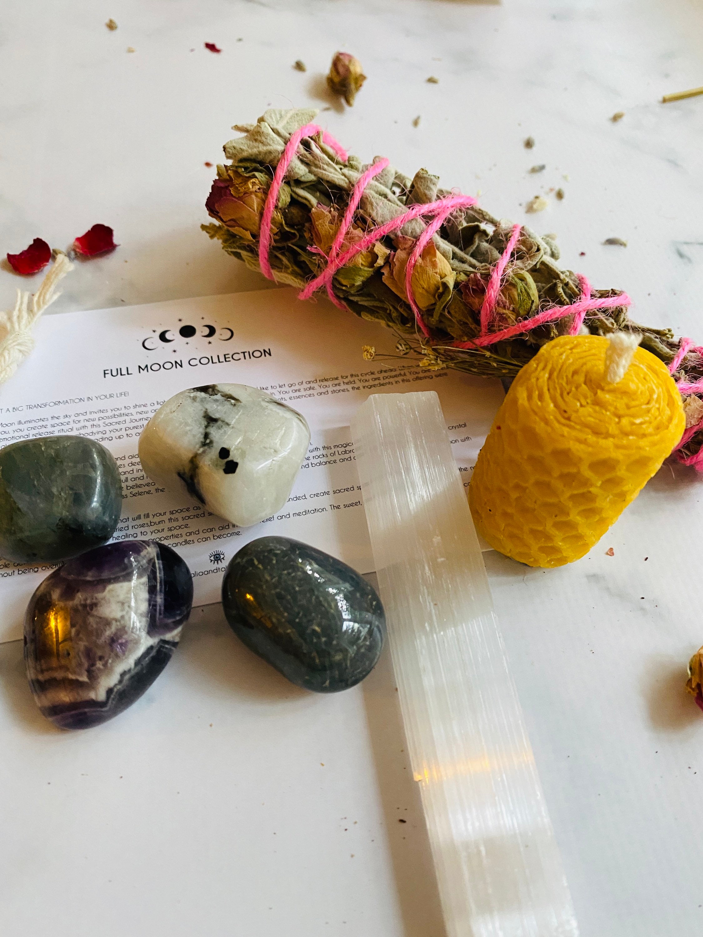Full Moon Crystals Kit Full Moon Full Moon Set Crystals of - Etsy