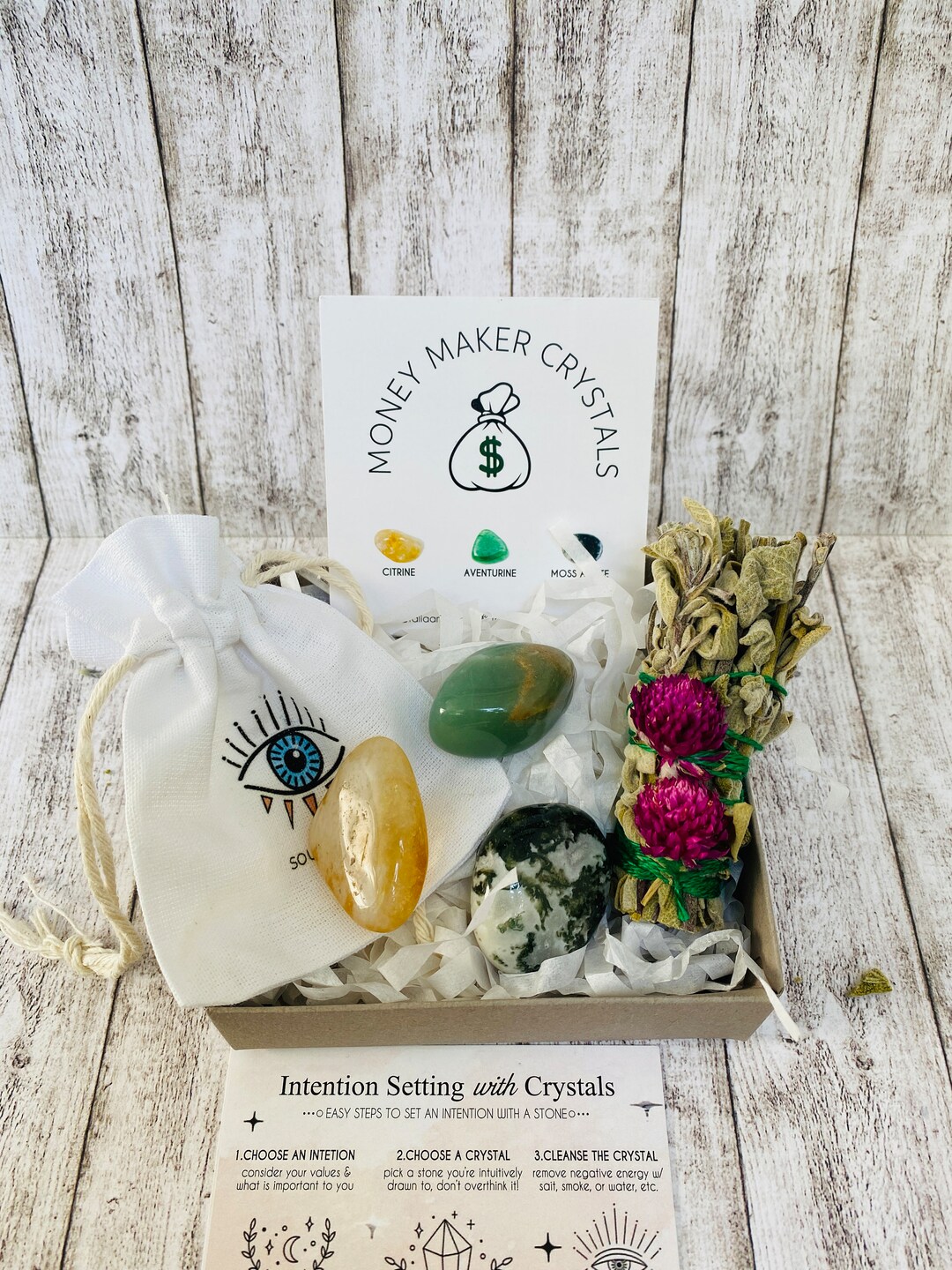 Money Crystals Set, Crystals for Manifesting Money, Abundance Crystals ...