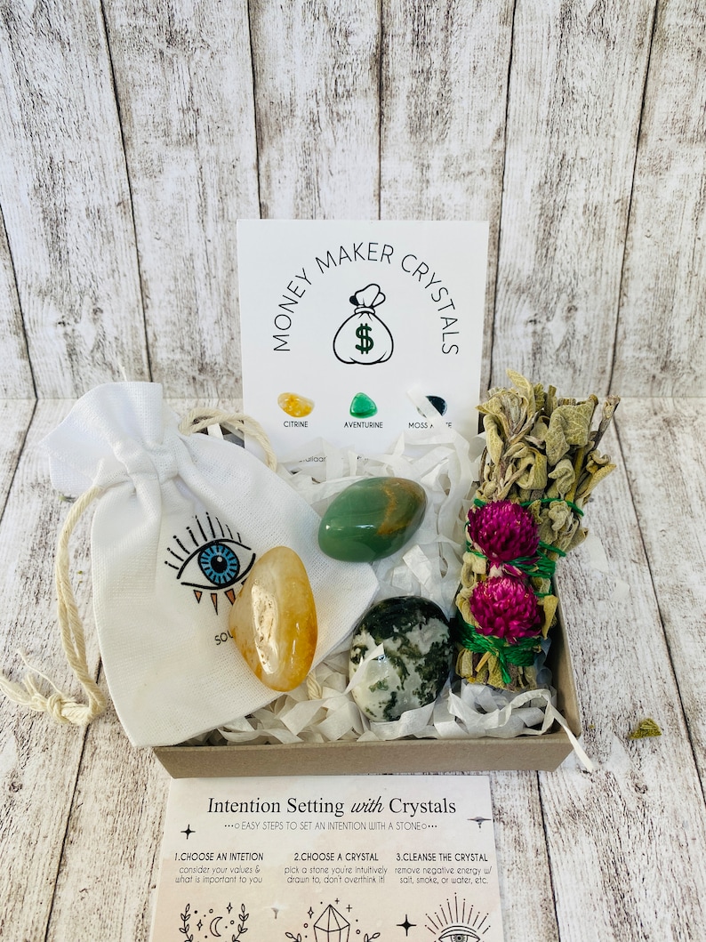 Money Crystals Set Crystals for Manifesting Money Abundance - Etsy