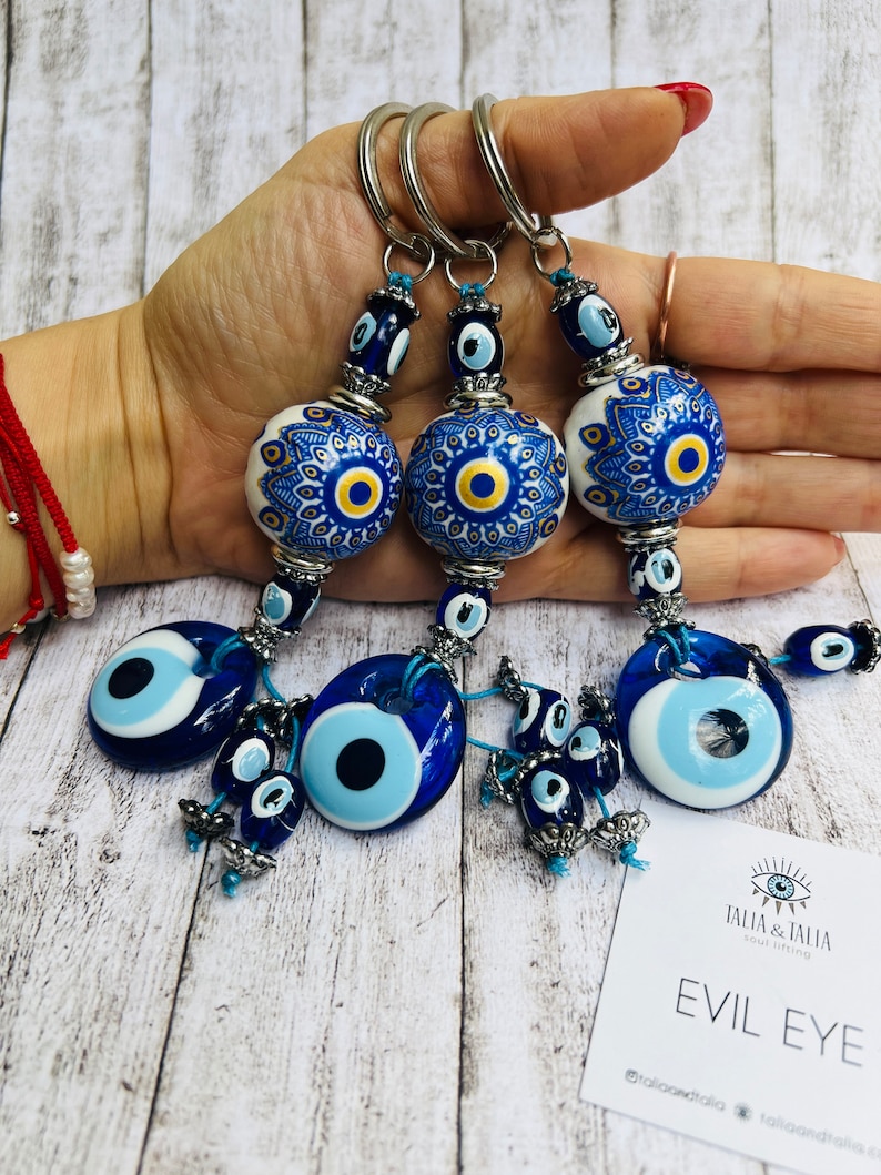 Evil Eye Keychain Lucky Evil Eye Keychain Evil Eye Key Ring - Etsy