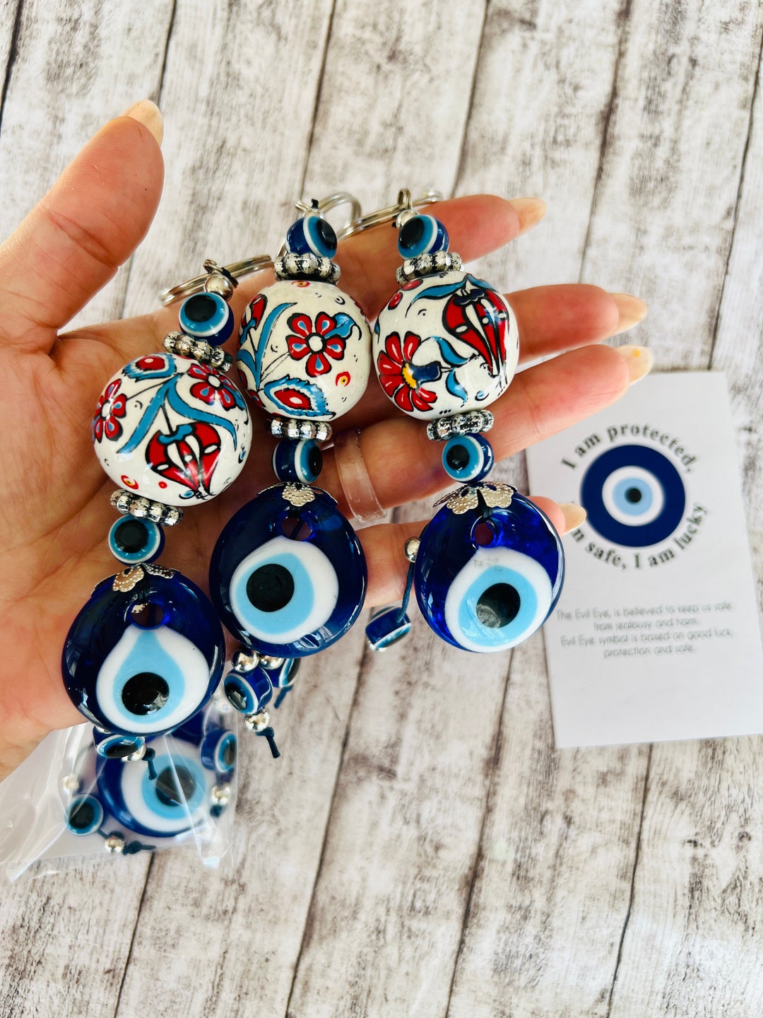 Evil Eye Keychain - Lucky Evil Eye Keychain, Evil Eye Key Ring - Bag ...