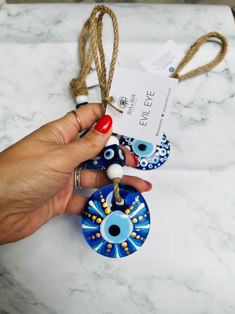 Hand Painted Evil Eye Wall Hanging House Protection Home - Etsy