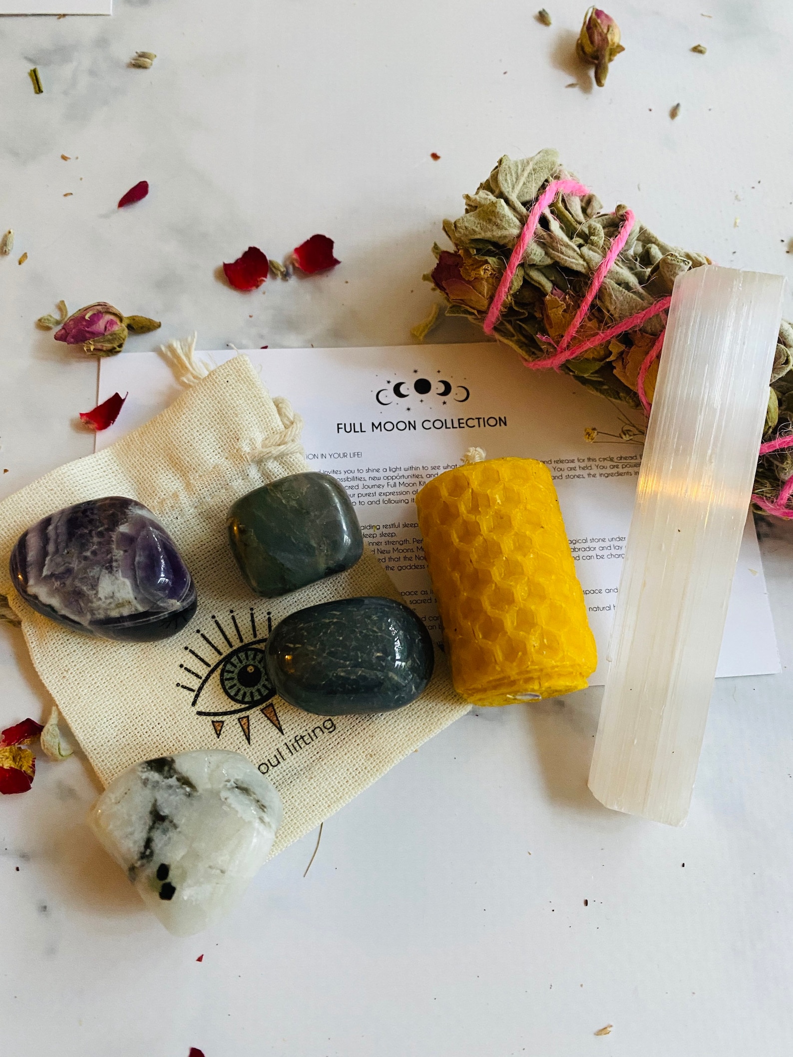 Full Moon Crystals Kit Full Moon Full Moon Set Crystals of - Etsy