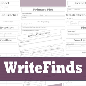 Fiction Series Bible Printable Worksheets for Writers, Novel Series ...