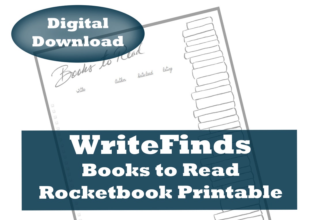 Printable Reading Log for Rocketbook Notebooks, Books to Read, Book ...