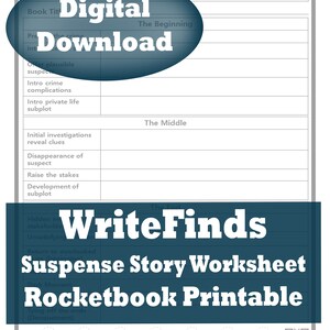 Printable Suspense Story Worksheet for Rocketbook Notebooks, Writer ...