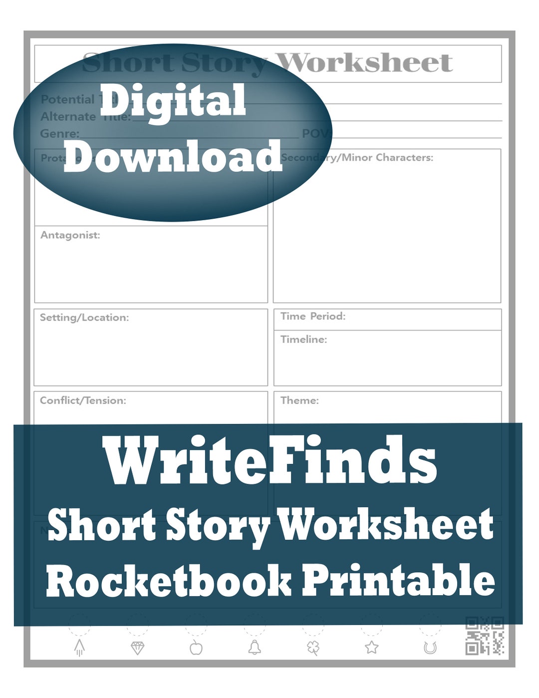 Printable Short Story Worksheet for Rocketbook Notebooks, Writer ...