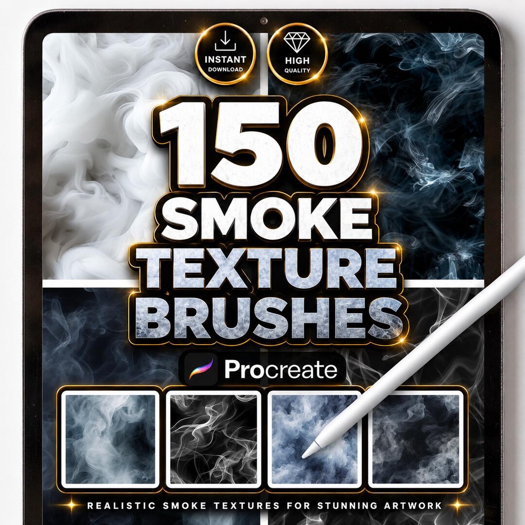 150 Smoke Texture Brushes for Procreate – Fog, Mist, Vapor & Dust Brush ...