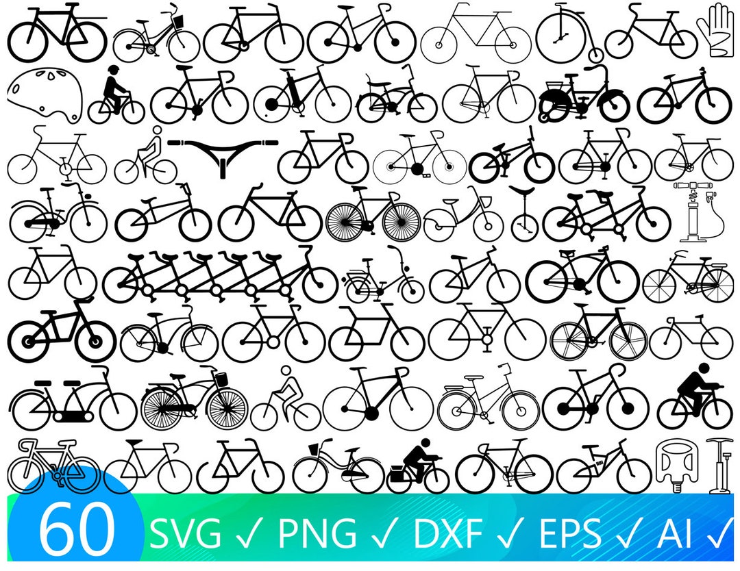 60 Bicycle Designs, Bicycle Svg, Bicycle Dxf, Bike Svg, Bicycle Png ...