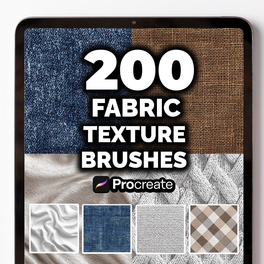 200 Fabric Texture Brushes for Procreate – Realistic Cloth, Textile ...
