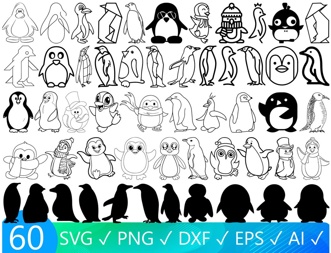 60 Penguin Designs, Penguin Svg, Penguin Dxf, Penguin Png, Penguin Eps ...