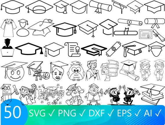 50 Graduation Designs Graduation Svg Graduate Svg | Etsy