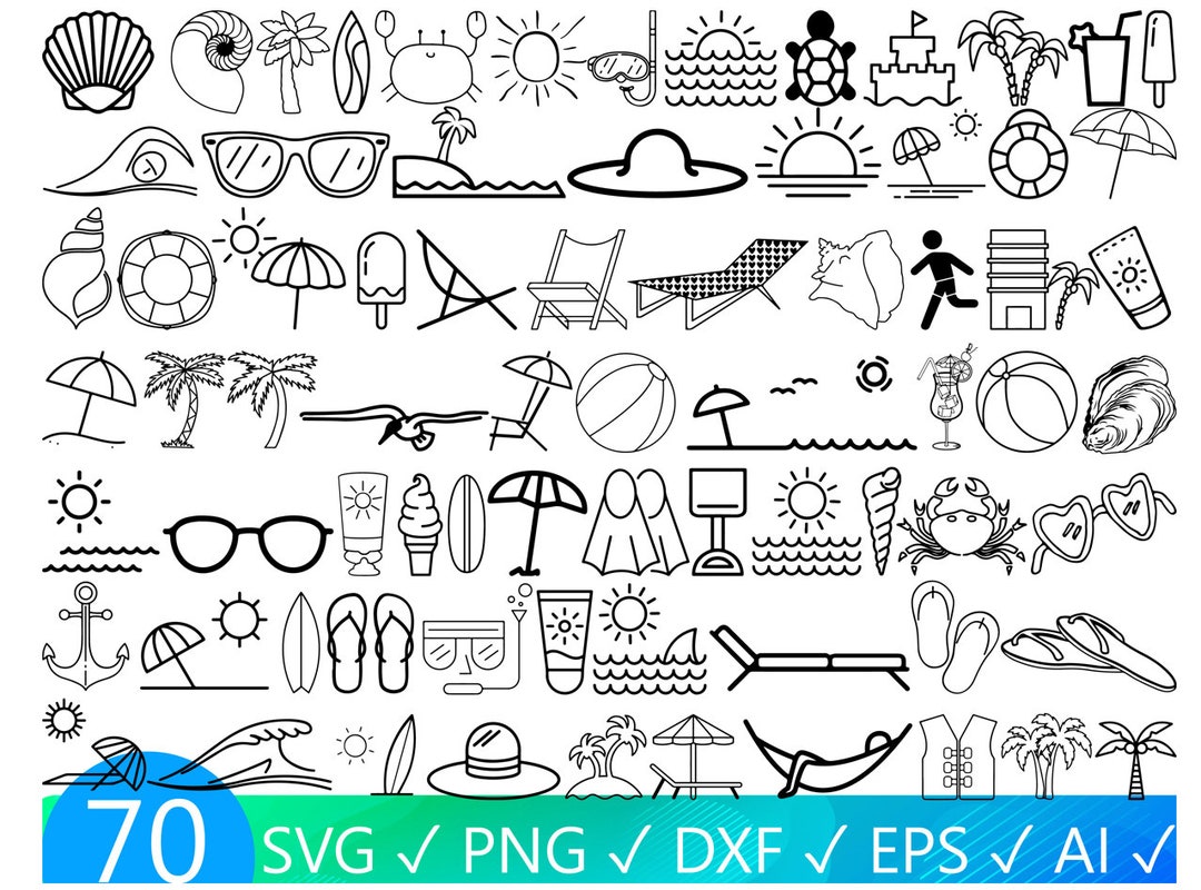 75 Beach Designs, Beach Svg, Beach Dxf, Beach Png, Beach Eps, Beach ...