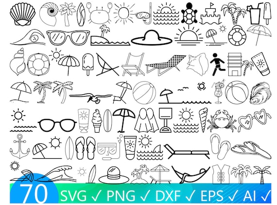 75 Beach Designs Beach Svg Beach Dxf Beach Png Beach Eps - Etsy