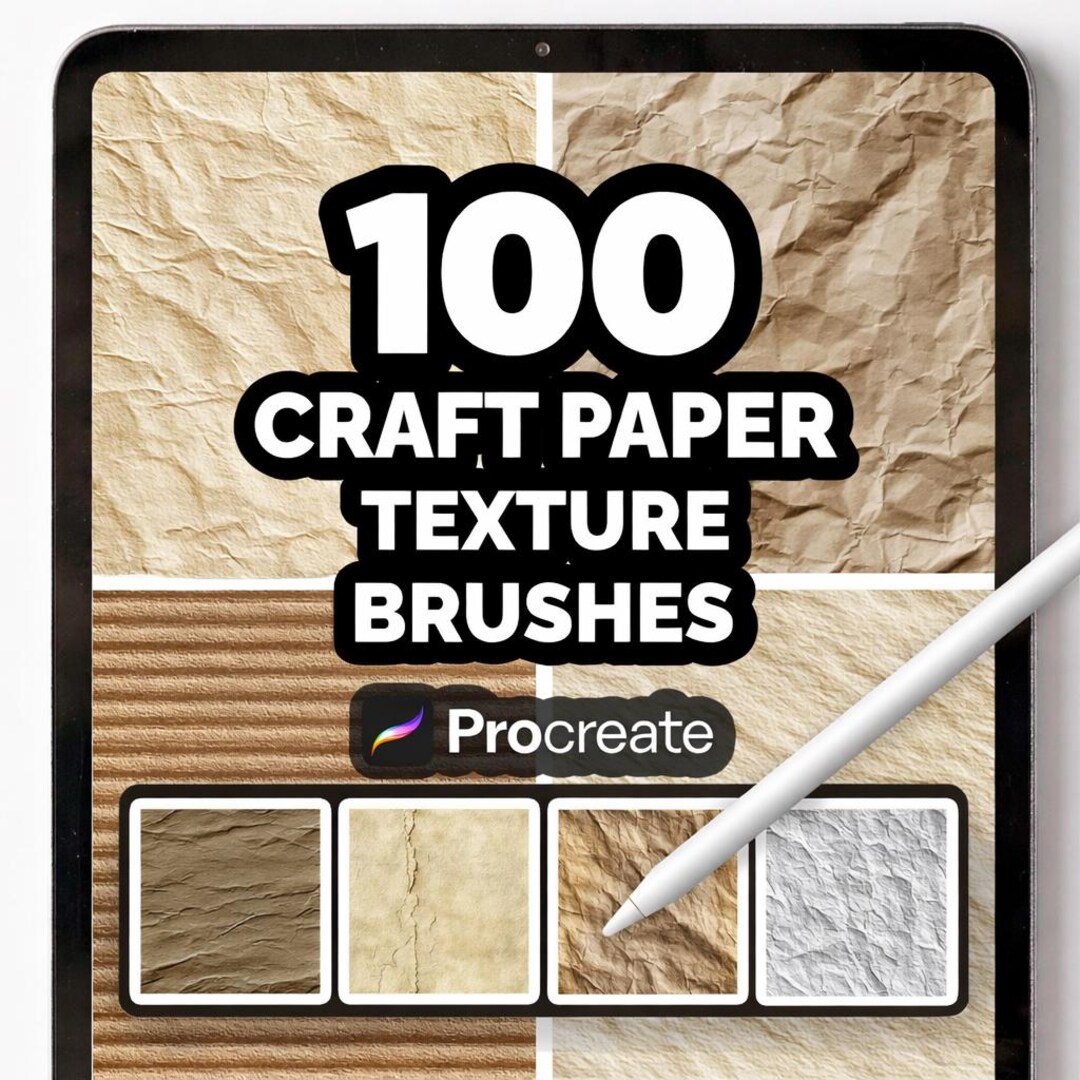 100 Craft Paper Texture Brushes for Procreate – Realistic Paper Brush ...