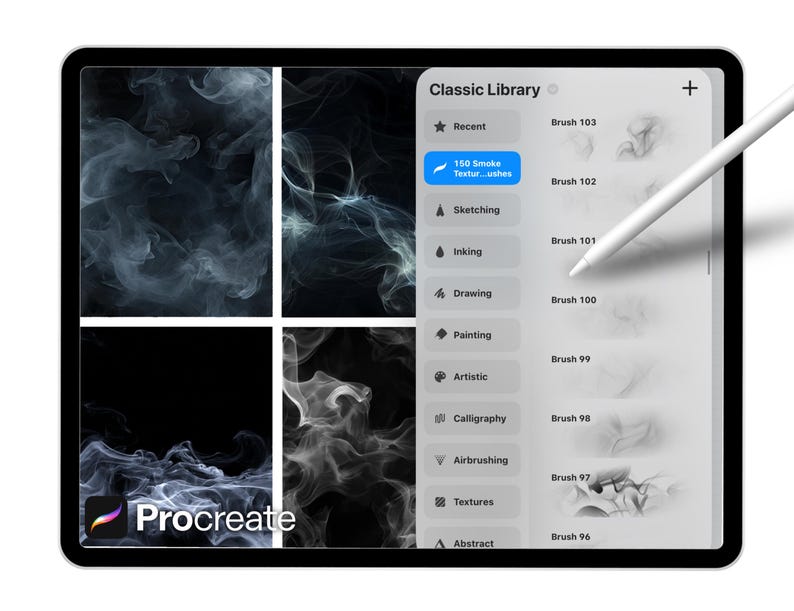 150 Smoke Texture Brushes for Procreate – Fog, Mist, Vapor & Dust Brush ...