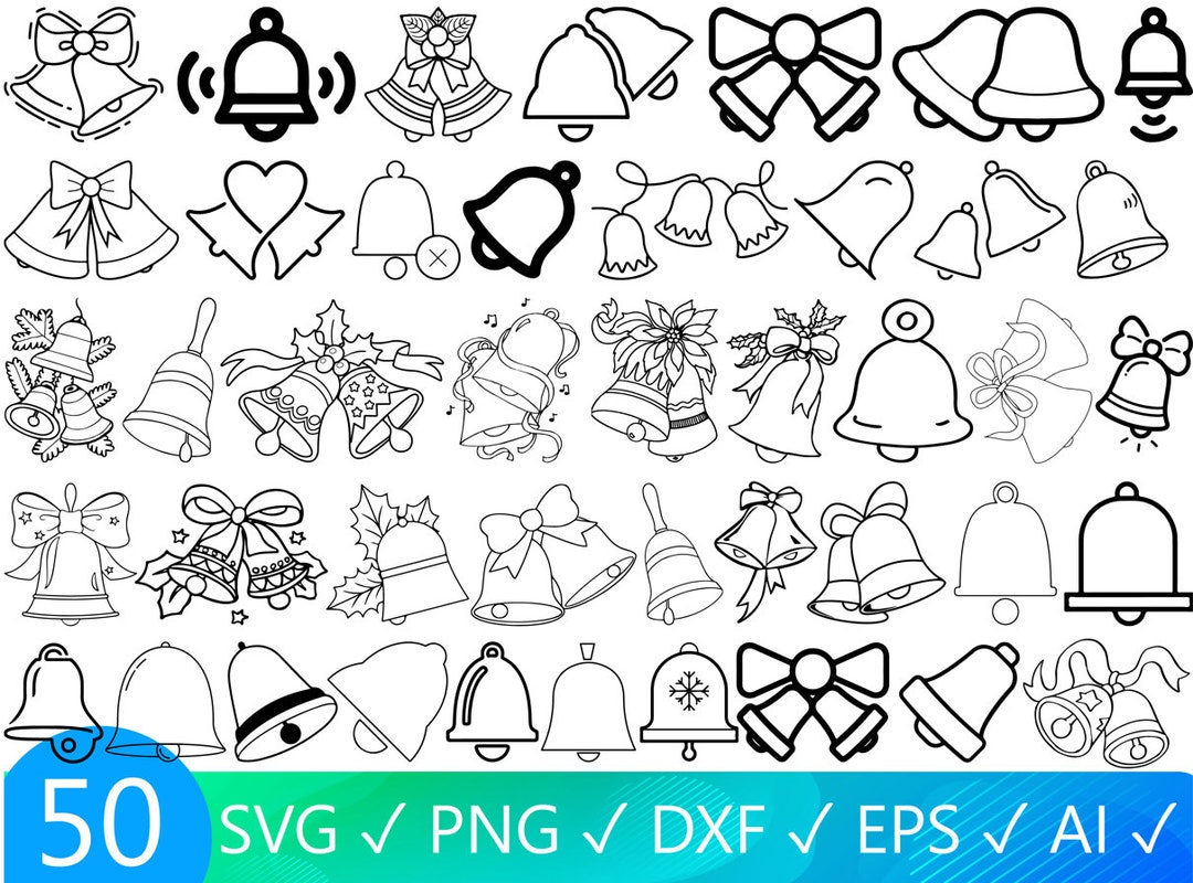 50 Bells Designs, Bells Svg, Bell Svg, Bells Dxf, Bells Png, Bells Eps ...
