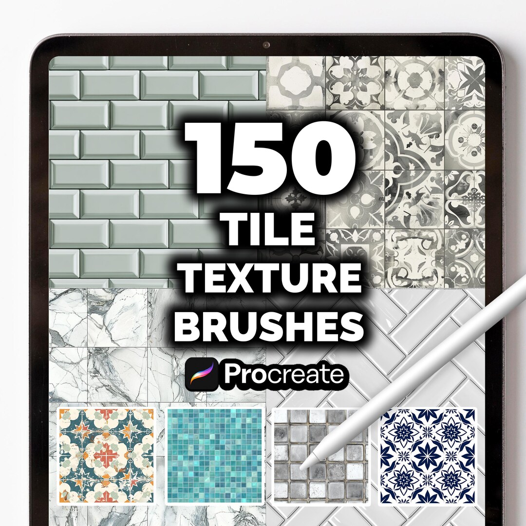 150 Tile Texture Brushes for Procreate – Ceramic, Mosaic, Pattern ...