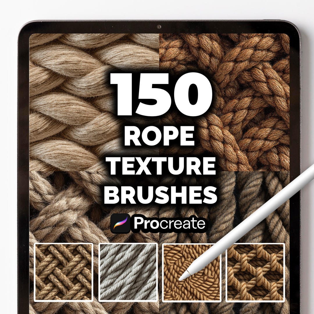 150 Rope Texture Brushes for Procreate – Twisted Fiber, Cord, Knot ...