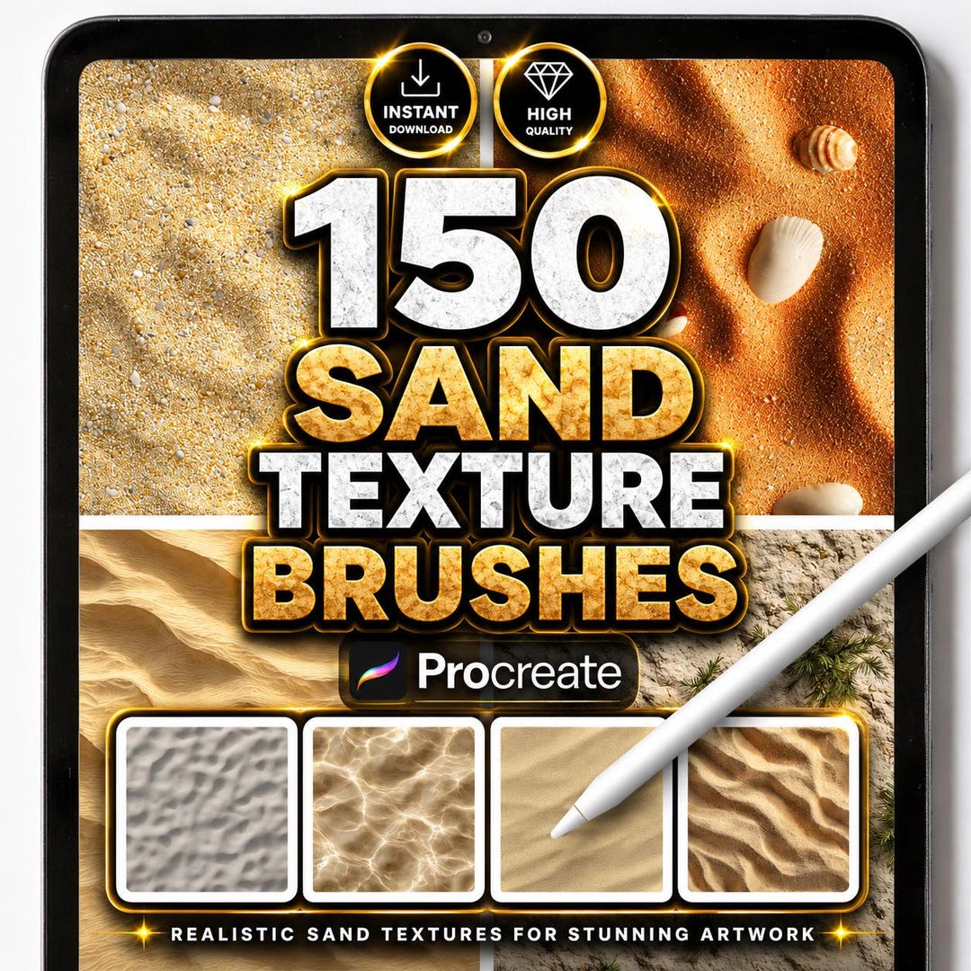 150 Sand Texture Brushes for Procreate – Grain, Dust, Beach & Desert ...