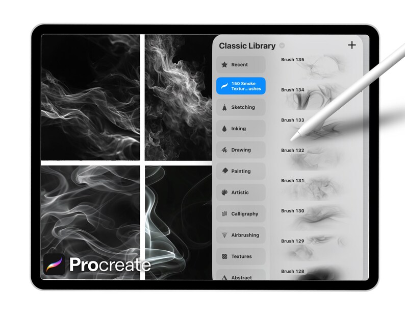150 Smoke Texture Brushes for Procreate – Fog, Mist, Vapor & Dust Brush ...