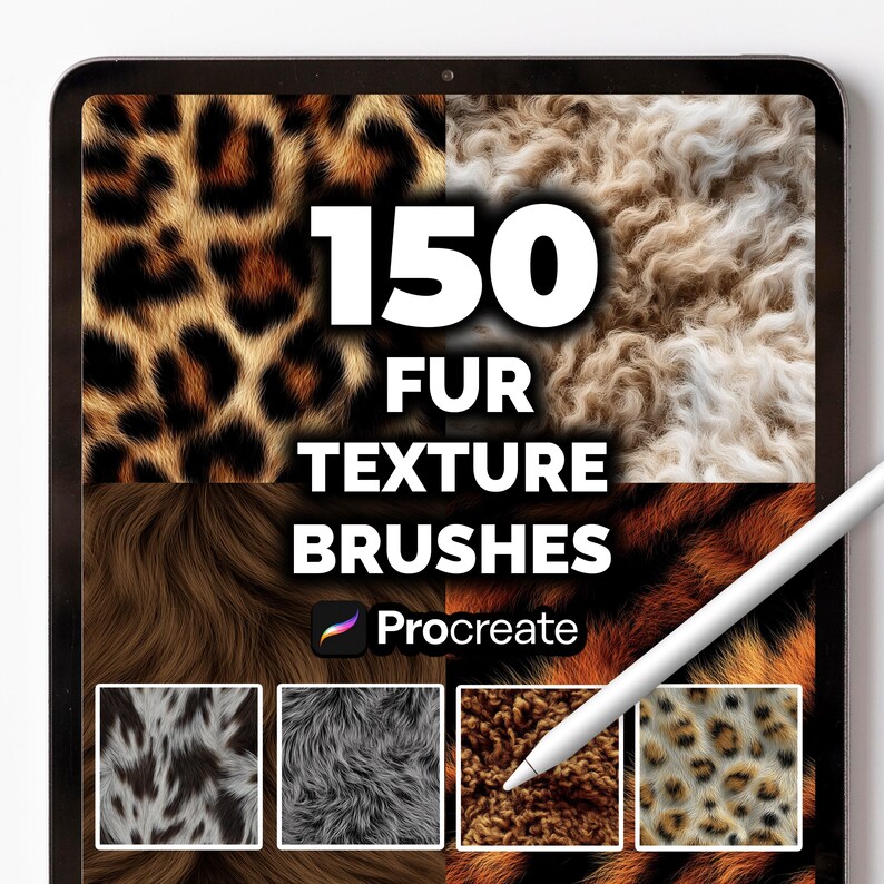 150 Fur Texture Brushes for Procreate – Realistic Hair, Animal & Fluffy ...