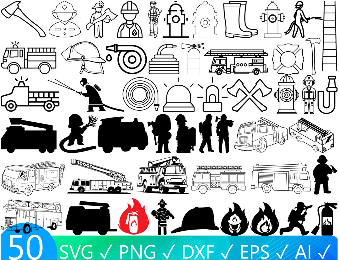 50 Firefighter Designs, Firefighter Svg, Fireman Svg, Fireman Dxf ...