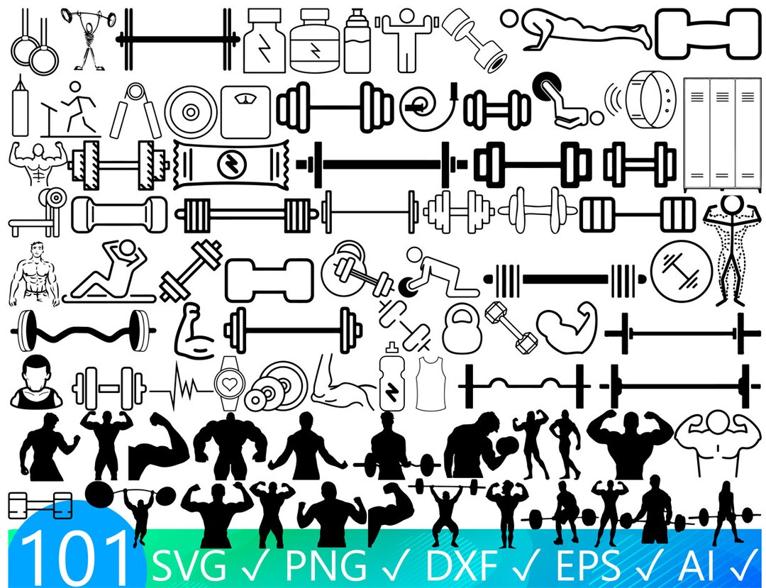 101 Bodybuilding Designs, Gym Svg, Bodybuilder Svg, Bodybuilder Dxf ...