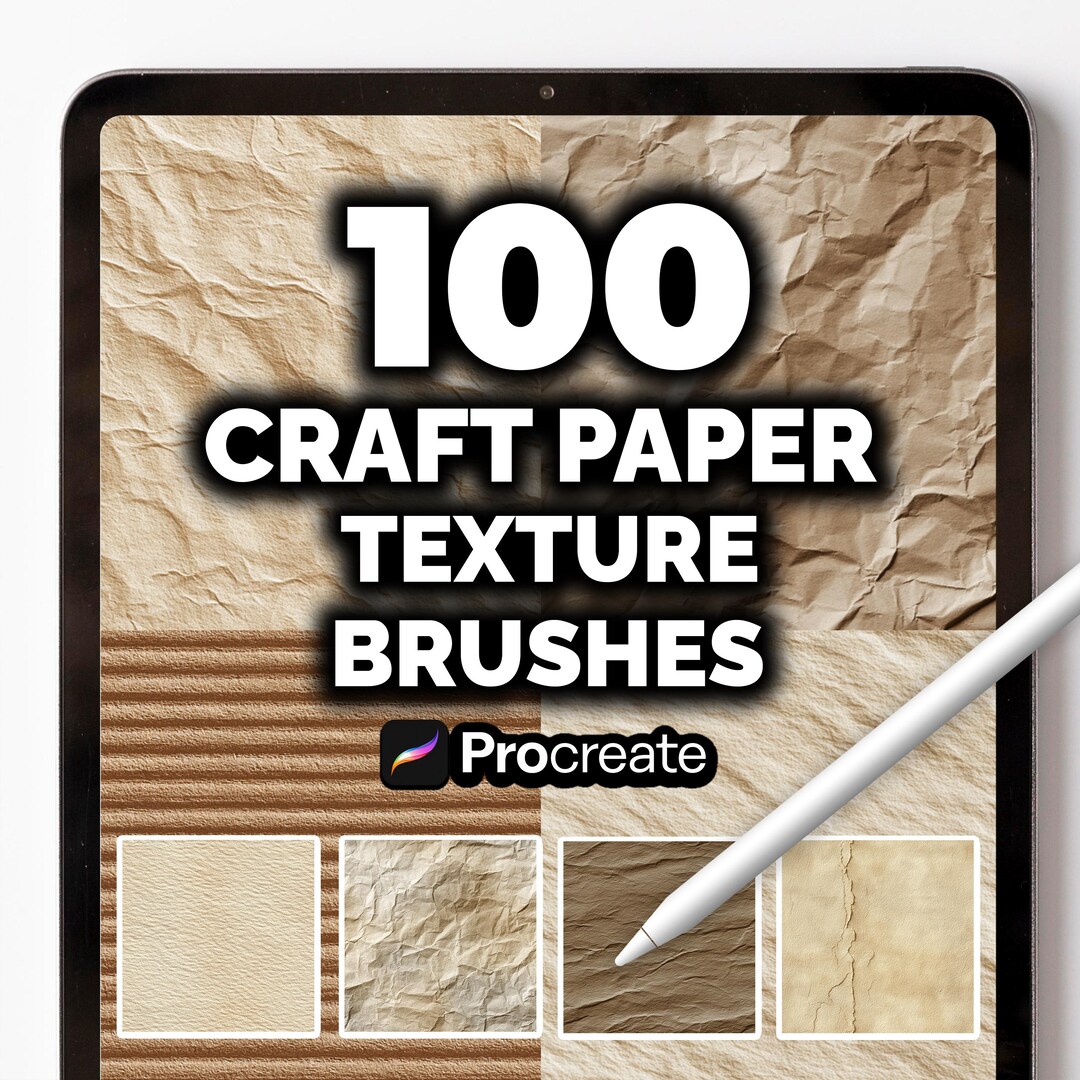 100 Craft Paper Texture Brushes for Procreate – Realistic Paper Brush ...