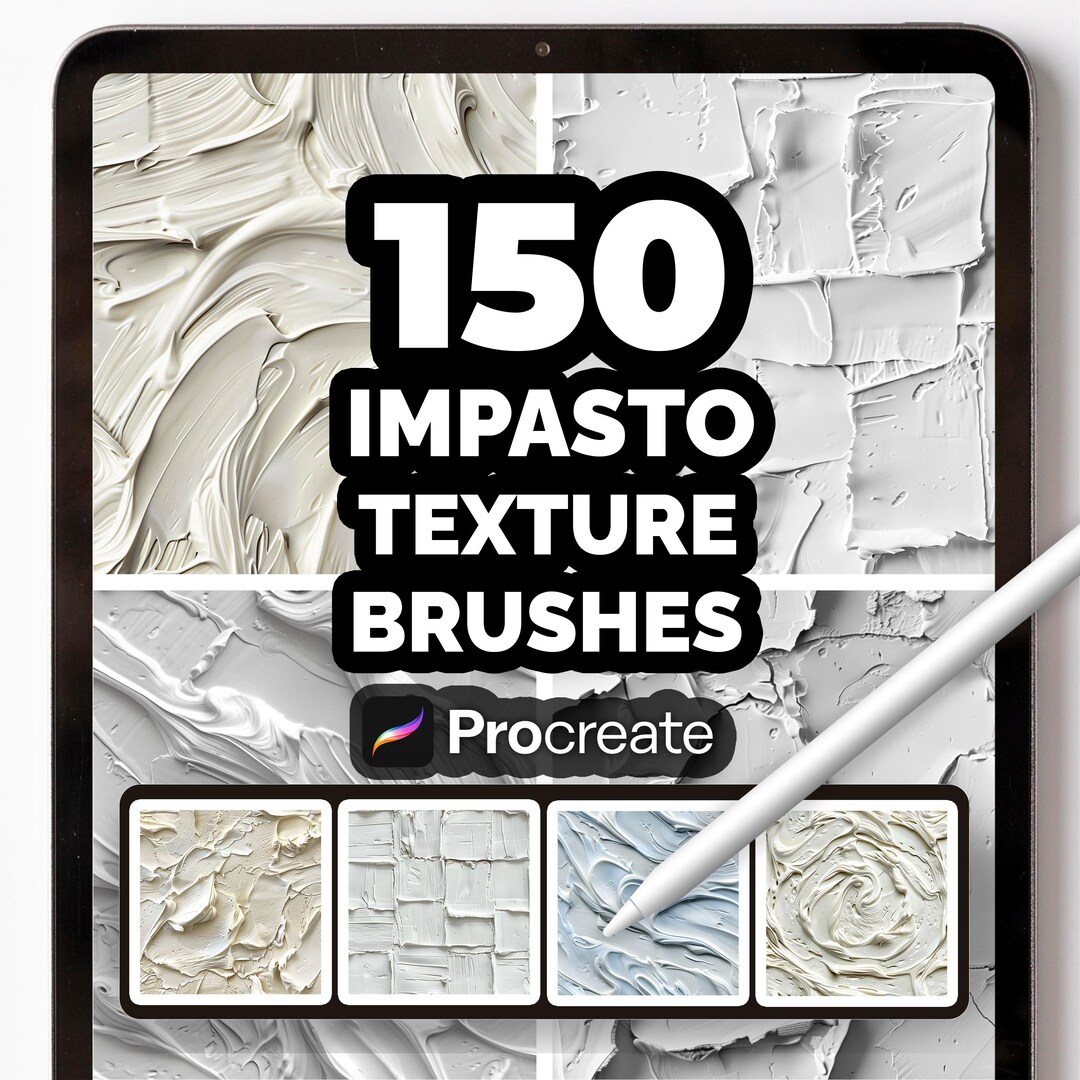 150 Impasto Texture Brushes for Procreate – Realistic Thick Paint ...