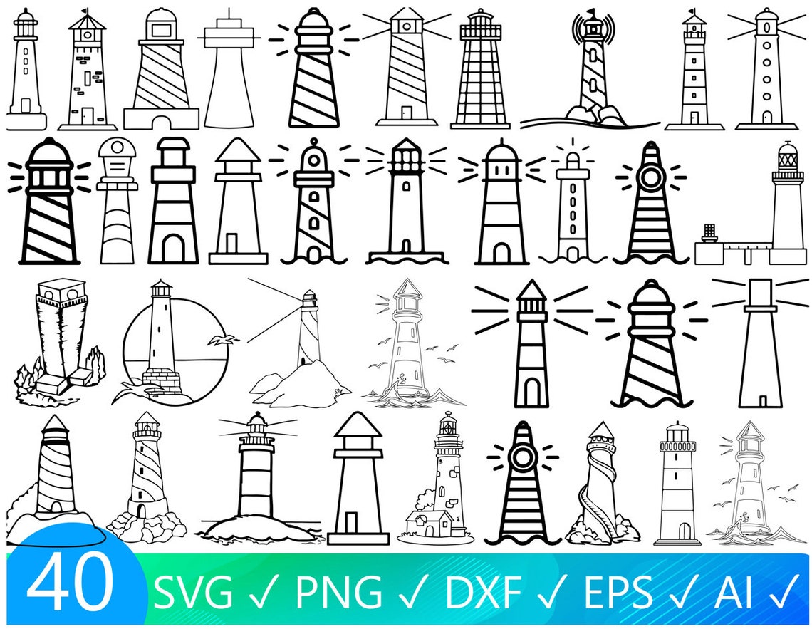 40 Lighthouse Designs, Lighthouse Svg, Lighthouse Dxf, Lighthouse Png ...