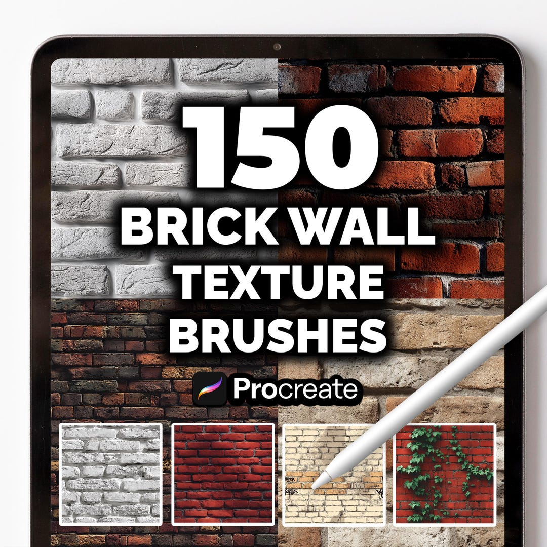 150 Brick Wall Texture Brushes for Procreate – Realistic Brick, Stone ...
