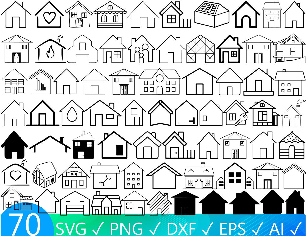 70 House SVG Designs, House Svg, House Dxf, House Png, House Eps, House ...