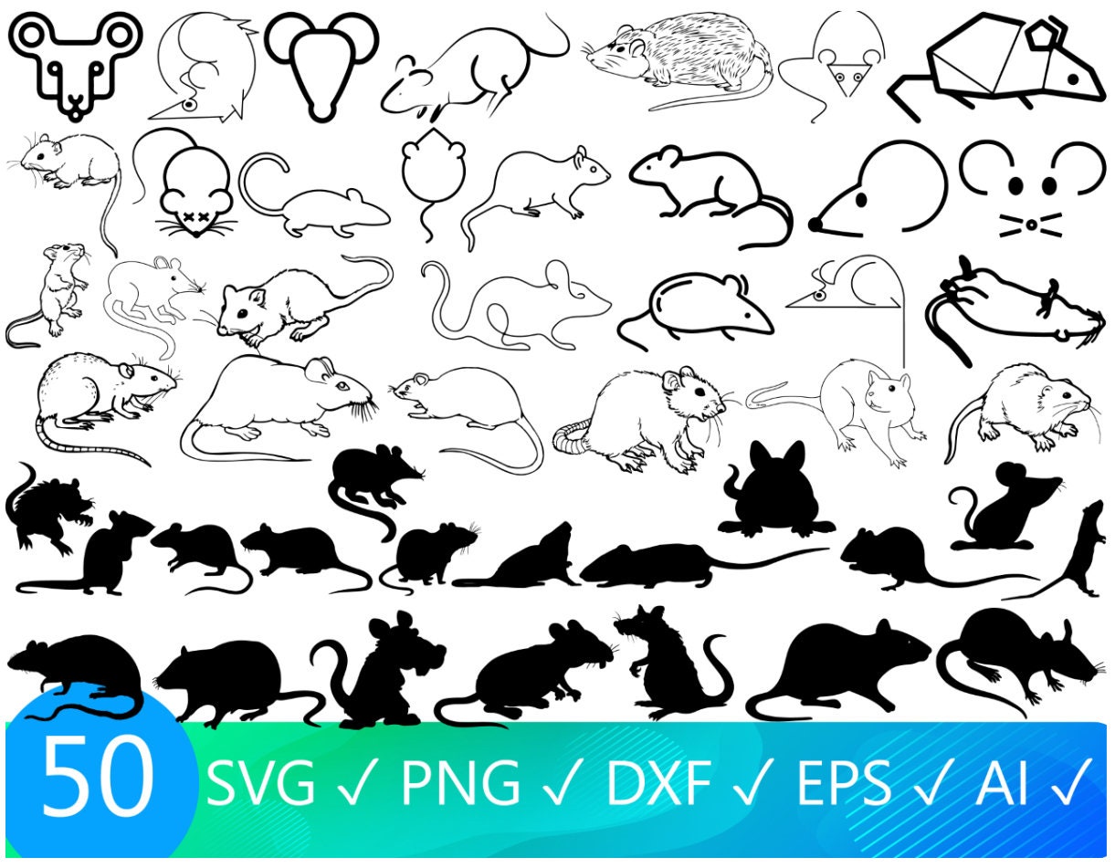 50 Rat Designs, Rat Svg, Rats Svg, Rat Dxf, Rat Png, Rat Eps, Rat ...