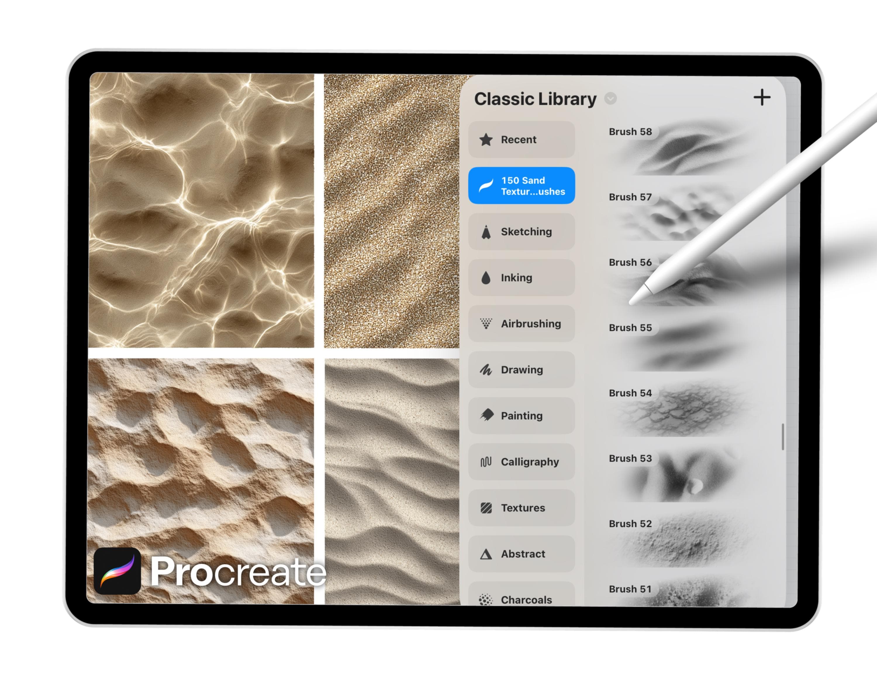 150 Sand Texture Brushes for Procreate – Grain, Dust, Beach & Desert ...