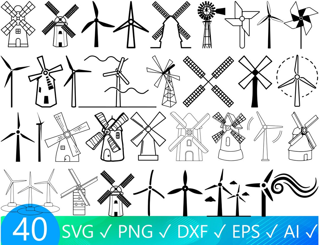 40 Windmill Designs, Windmill Svg, Windmill Dxf, Windmill Png, Windmill ...