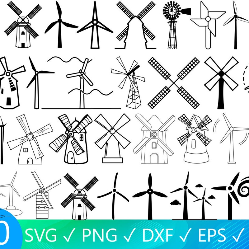 Windmill Svg - Etsy