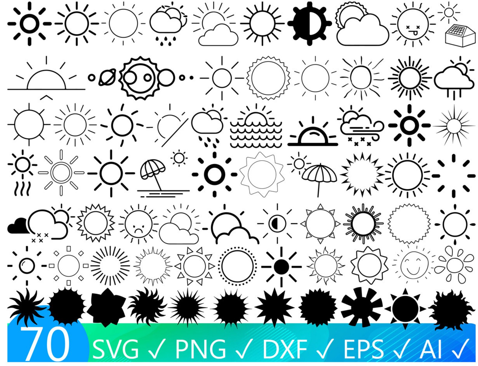 70 Sun Designs, Sun Svg, Sun Dxf, Sun Png, Sun Eps, Sun Vector, Sun Cut ...