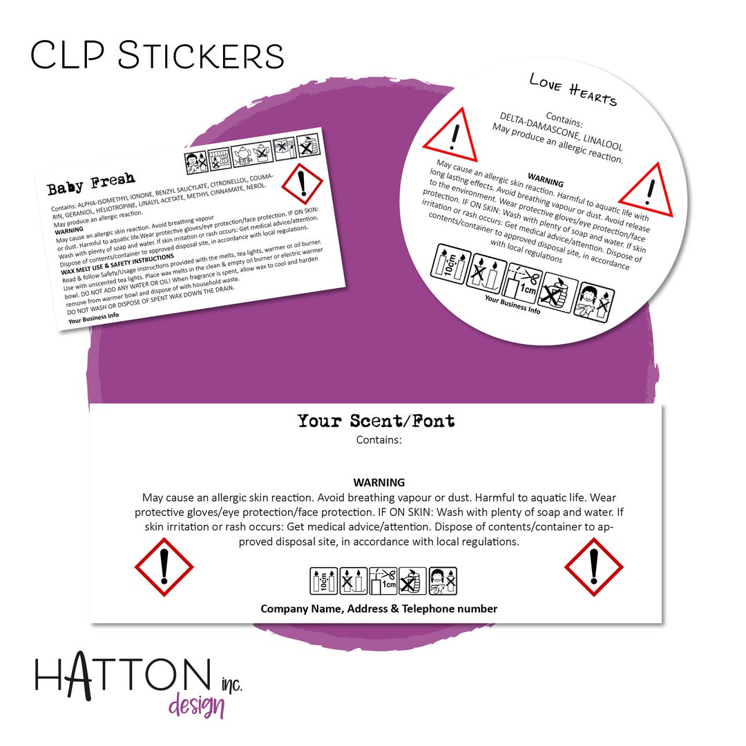 CLP Stickers Multiple Sizes / Shapes Reed Diffuser / Linen Spray ...