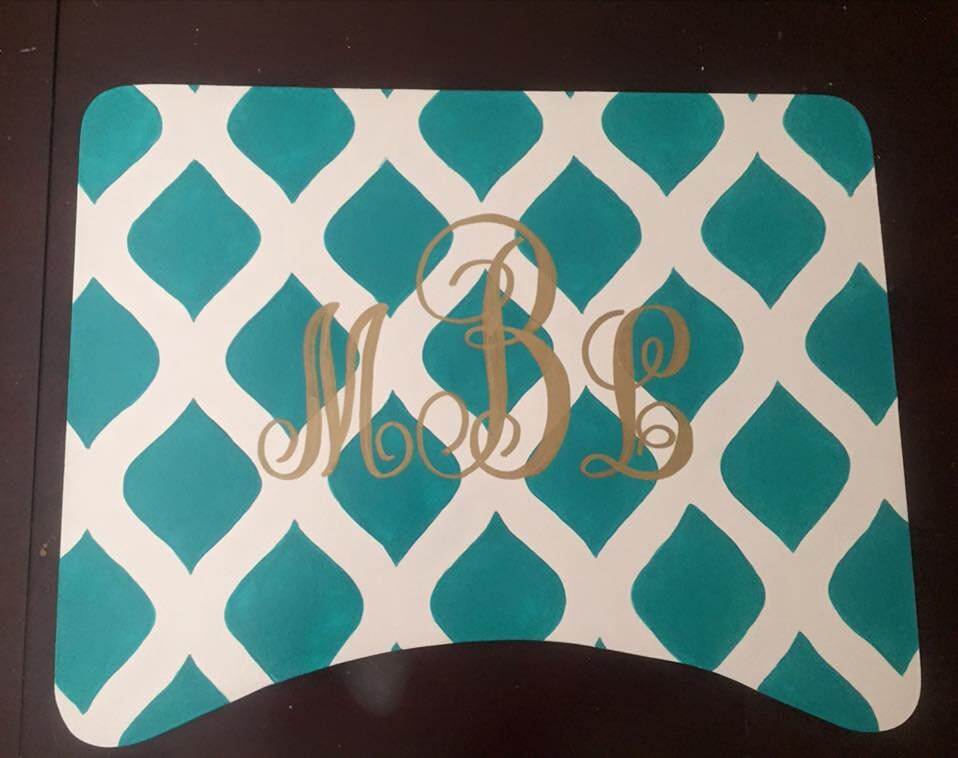 Lattice Pattern With Name or Monogram - Large Lapboard - Etsy